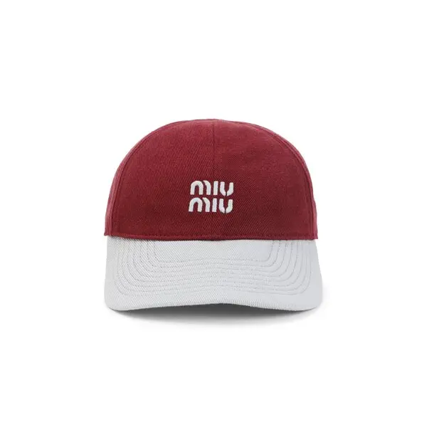 Miu Miu Cotton Cap With Embroidered Logo - Multicolor