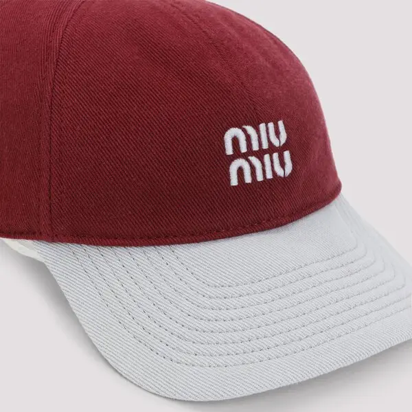 Miu Miu Cotton Cap With Embroidered Logo - Multicolor
