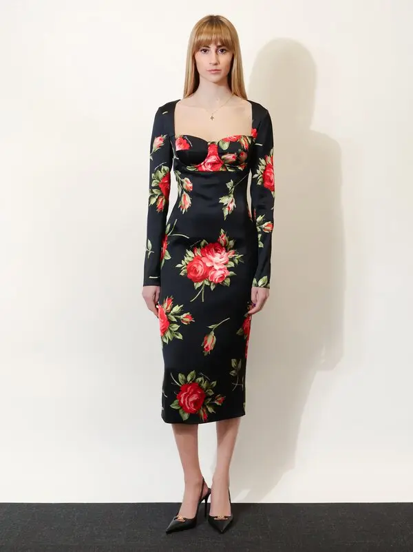 Dolce & Gabbana Viscose Dress With Iconic Print - Multicolor