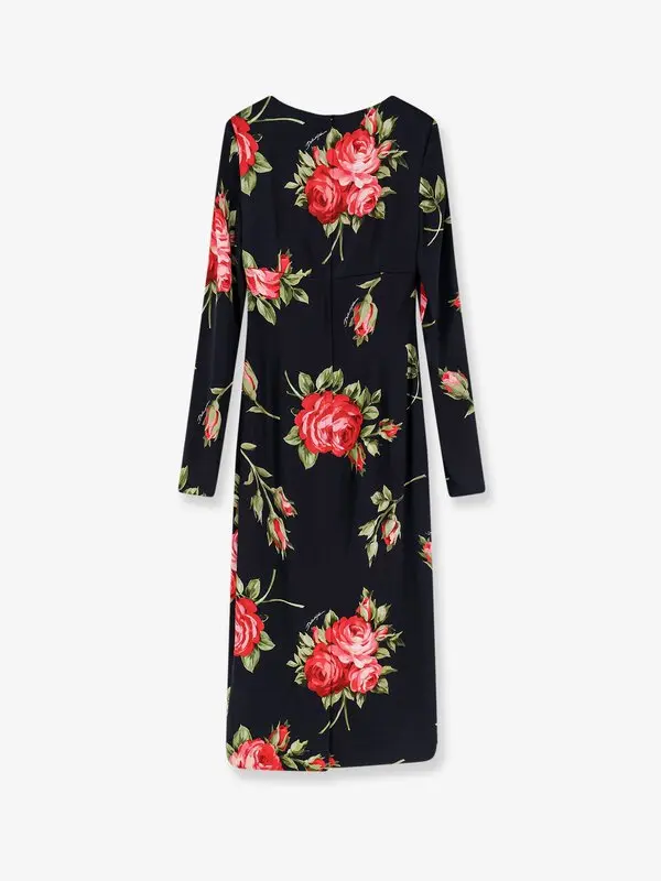 Dolce & Gabbana Viscose Dress With Iconic Print - Multicolor