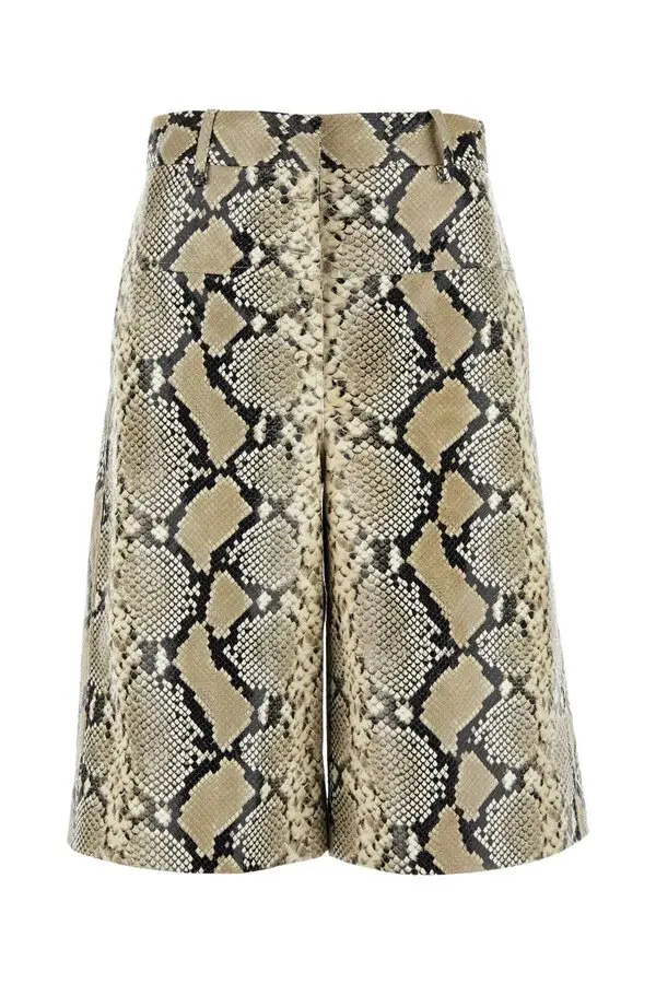 JIL SANDER Printed Leather Bermuda Shorts - Multicolor