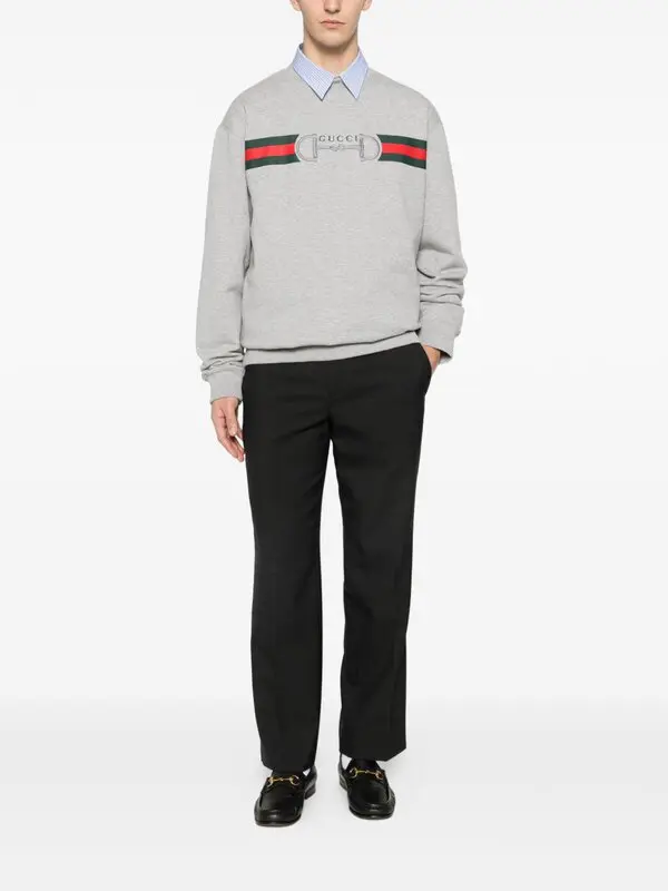 Gucci Logo Embroidered Crewneck Sweatshirt - Multicolor