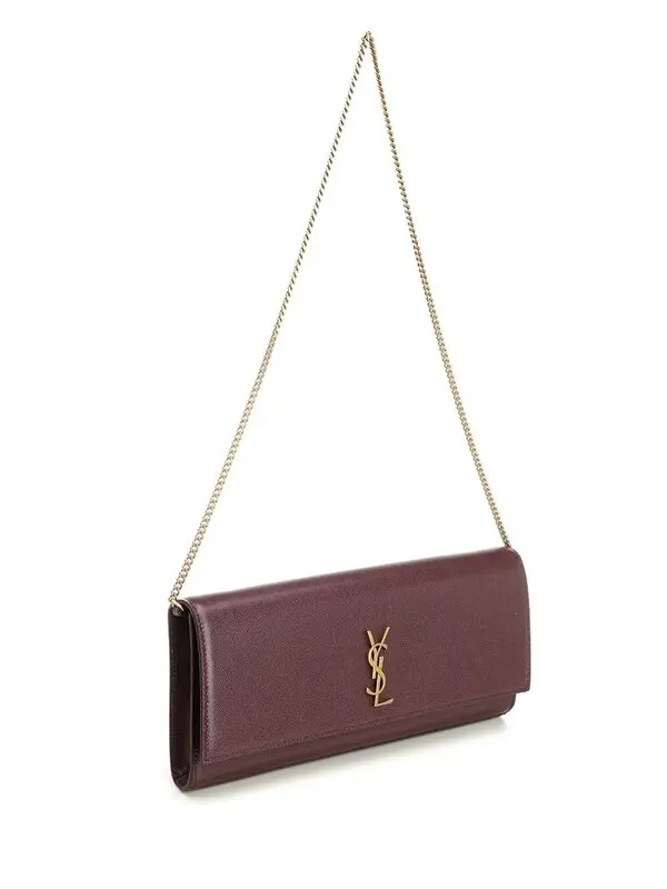 Saint Laurent Kate Clutch In Grain De Poudre Leather With Cassandre Decoration - Multicolor