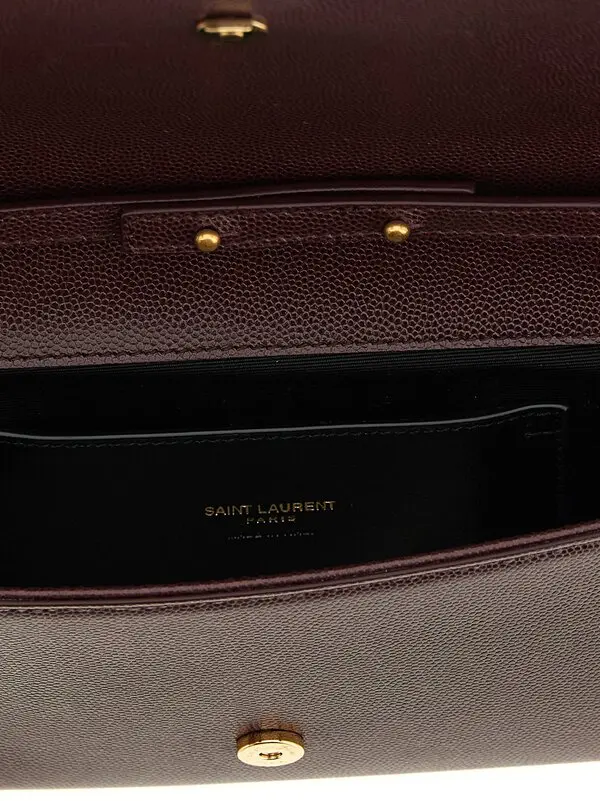 Saint Laurent Kate Clutch In Grain De Poudre Leather With Cassandre Decoration - Multicolor