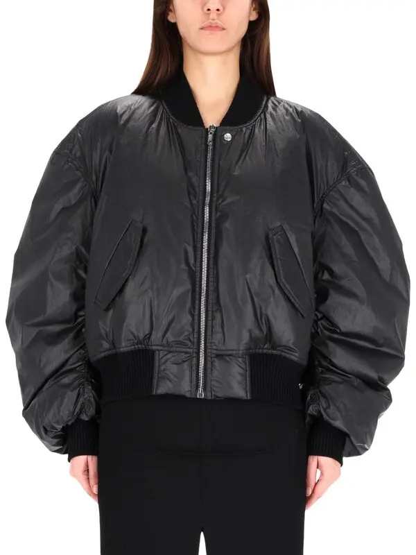 Rick Owens Oversized Cotton Blend Bomber Jacket - Black