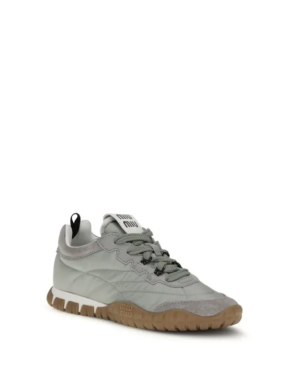 Miu Miu Lace Up Athletic Sneakers - Gray