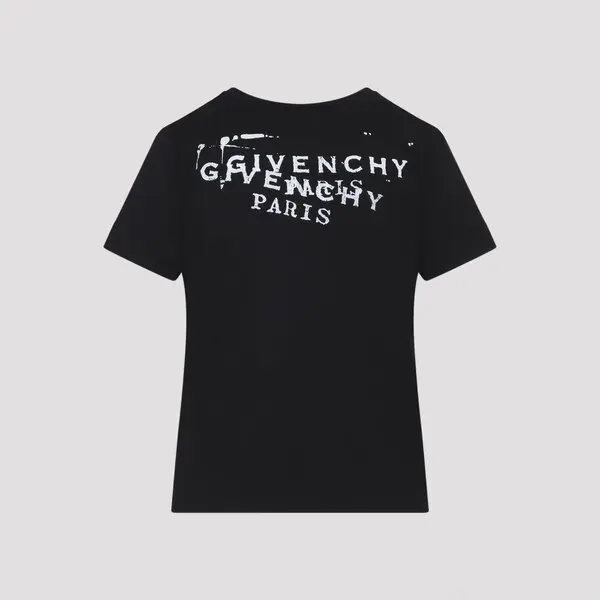 Givenchy Cotton T-shirt With Ink-effect Logo - Black
