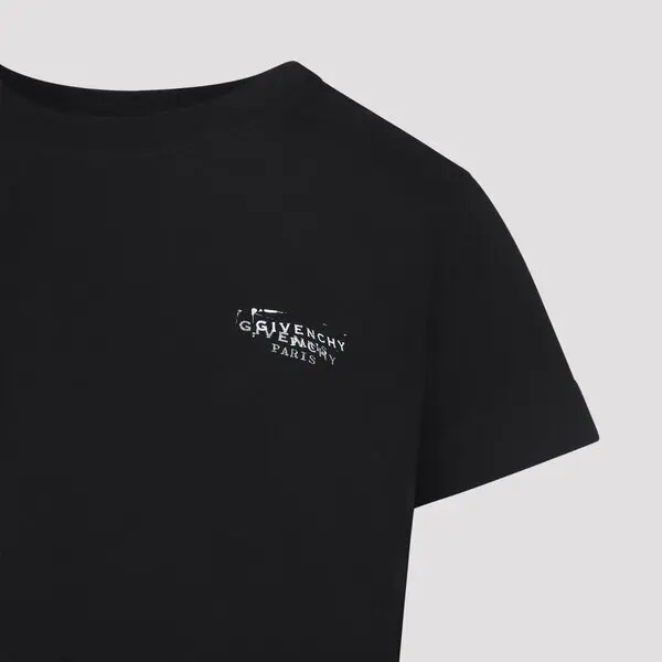 Givenchy Cotton T-shirt With Ink-effect Logo - Black