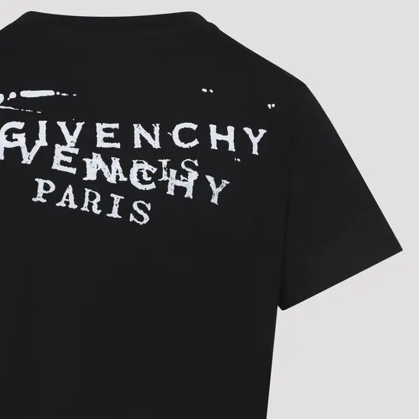 Givenchy Cotton T-shirt With Ink-effect Logo - Black