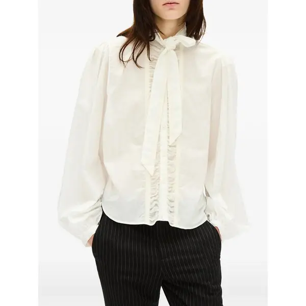 ANN DEMEULEMEESTER Cotton Ruffled Button-fastening Shirt - White