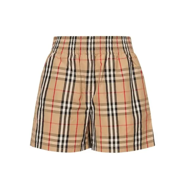 Burberry Vintage Check Cotton Shorts - Cream
