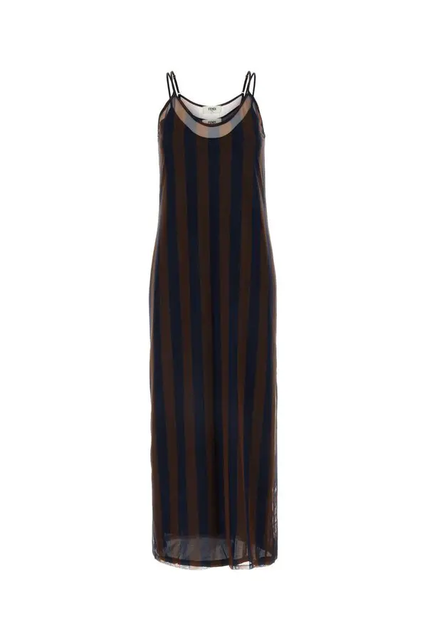 Fendi Printed Stretch Tulle Dress - Multicolor