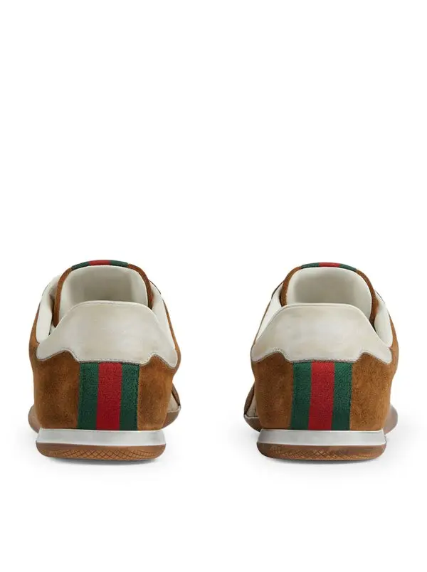 Gucci Canvas And Suede Lace-up Low-top Sneakers