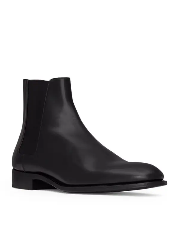 Saint Laurent Adrien Box Leather Chelsea Boots