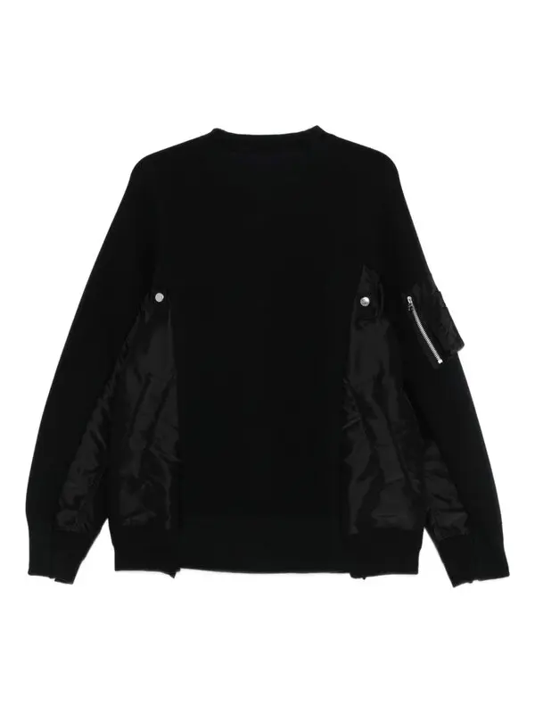 Sacai Crew Neck Long Sleeve Sweater - Multicolor