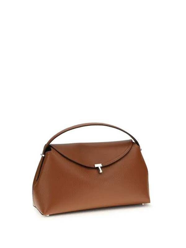 TOTEME T-lock Hand Bag In Palmellato Leather - Brown