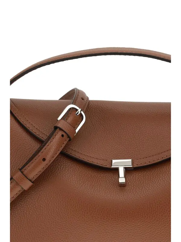 TOTEME T-lock Hand Bag In Palmellato Leather - Brown