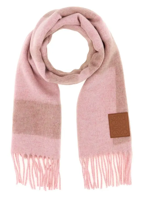 Loewe Embroidered Cashmere Scarf - Pink