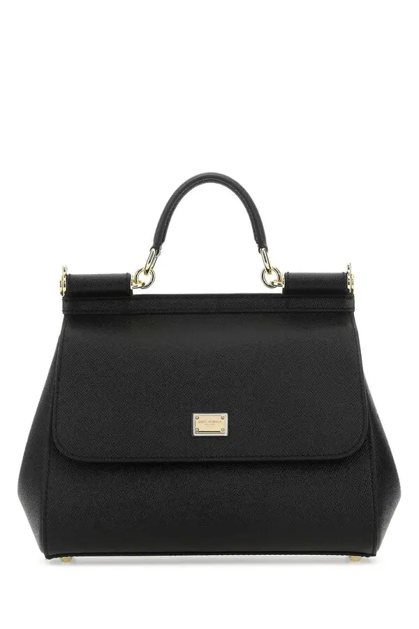 Dolce & Gabbana Leather Medium Sicily Handbag - Black