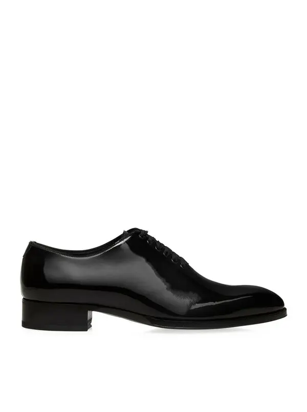 TOM FORD Elkan Patent Leather Lace-up Oxfords - Black
