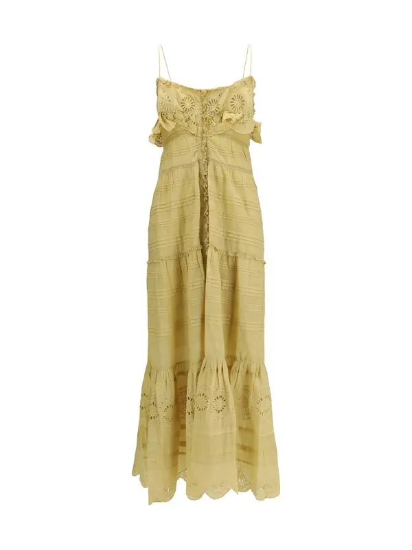 Isabel Marant Étoile Paule Long Ruffled Dress - Cream