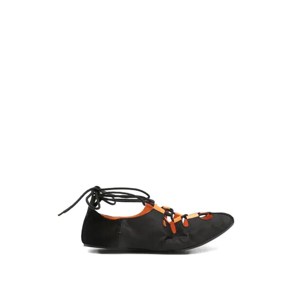 Alaïa Lace-up Ballet Flats - Black