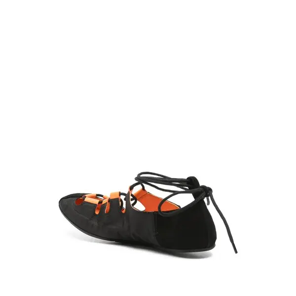 Alaïa Lace-up Ballet Flats - Black