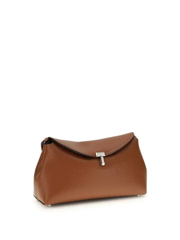 TOTEME T-lock Clutch Bag In Palmellato Leather - Brown