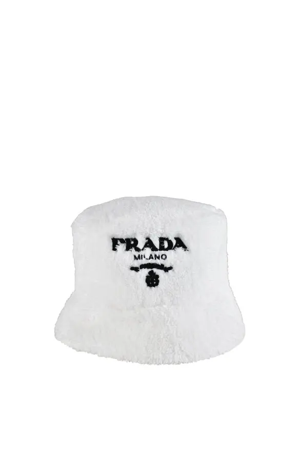 Prada Bob Sherpa Bucket Hat - White