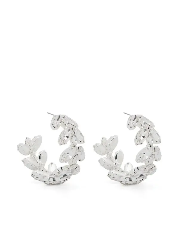 Magda Butrym Crystal Embellished Hoop Earrings - Silver
