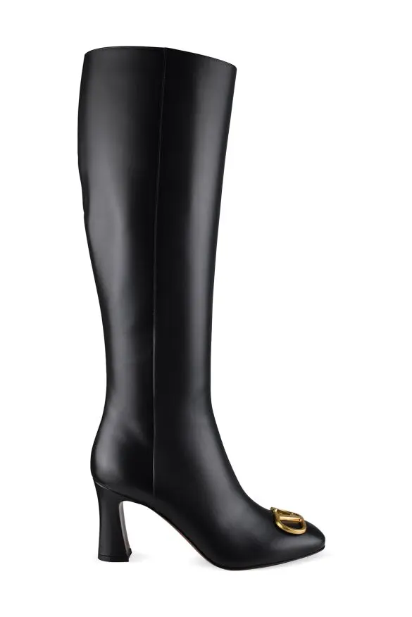 Valentino Garavani Vlogo Knee High Boots - Black