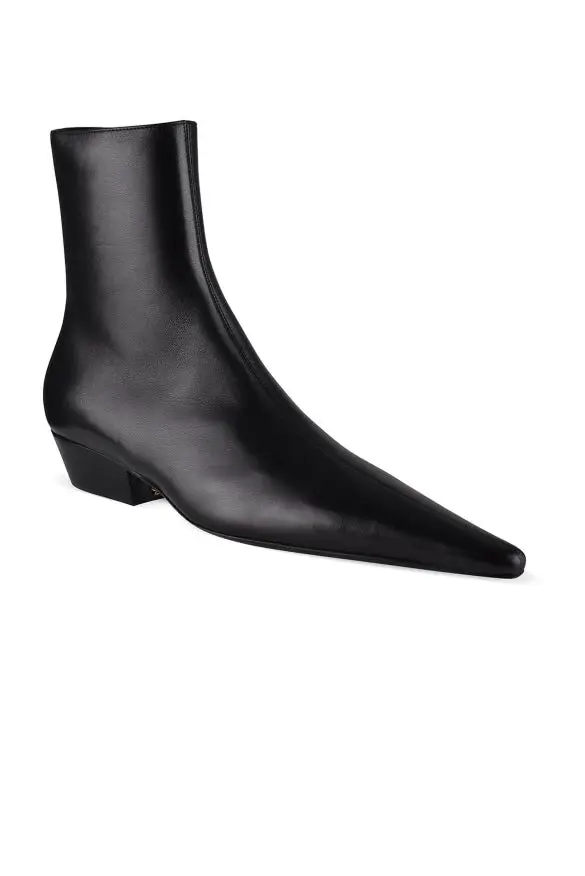 Saint Laurent Jill Pointed Toe Zip Up Boots