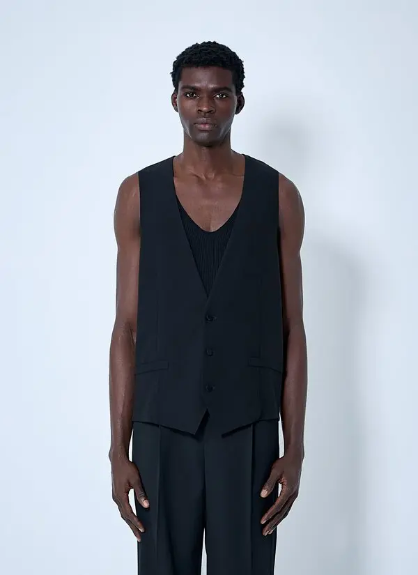 Saint Laurent Silk Crepe Waistcoat