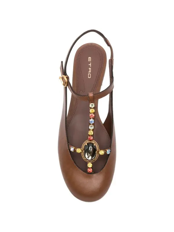 Etro Leather Embellished Slingback Pumps - Multicolor