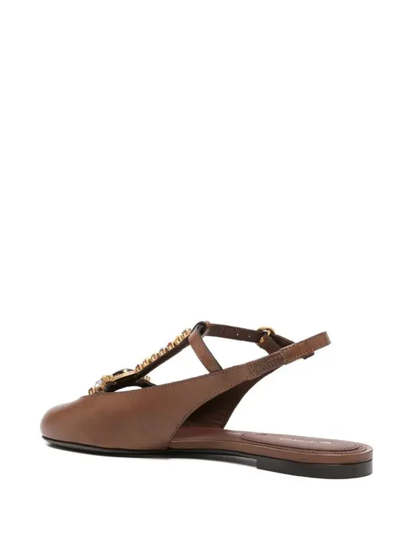 Etro Leather Embellished Slingback Pumps - Multicolor