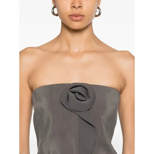 Giorgio Armani Strapless Top With Floral Appliqu