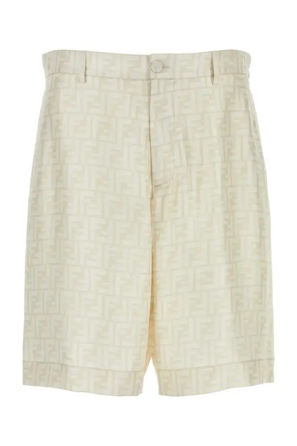 Fendi Embroidered Silk Bermuda Shorts - Multicolor