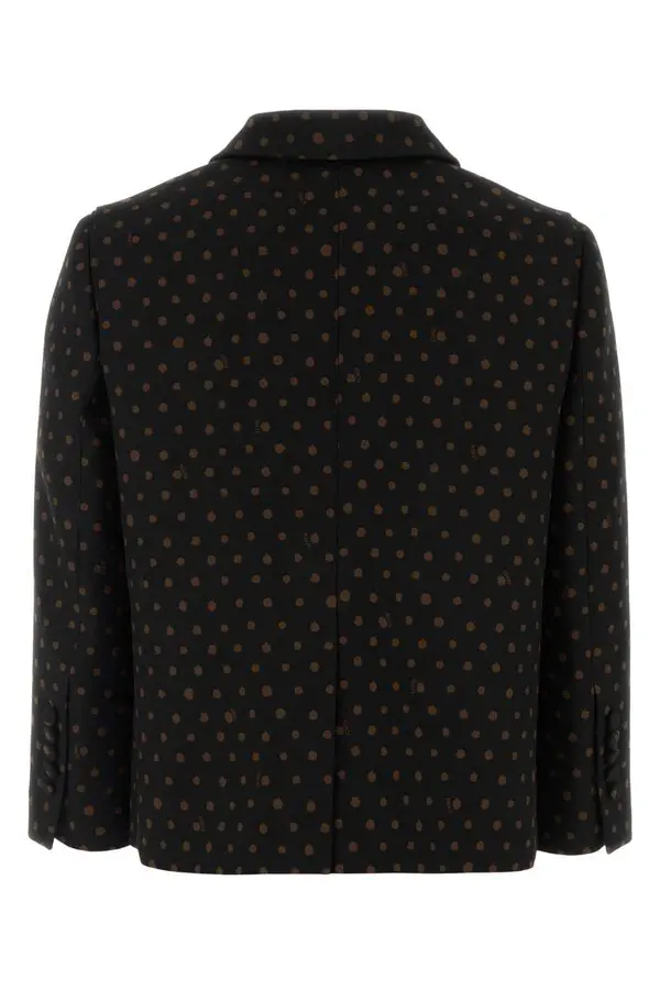 Fendi Printed Stretch Wool Blend Blazer