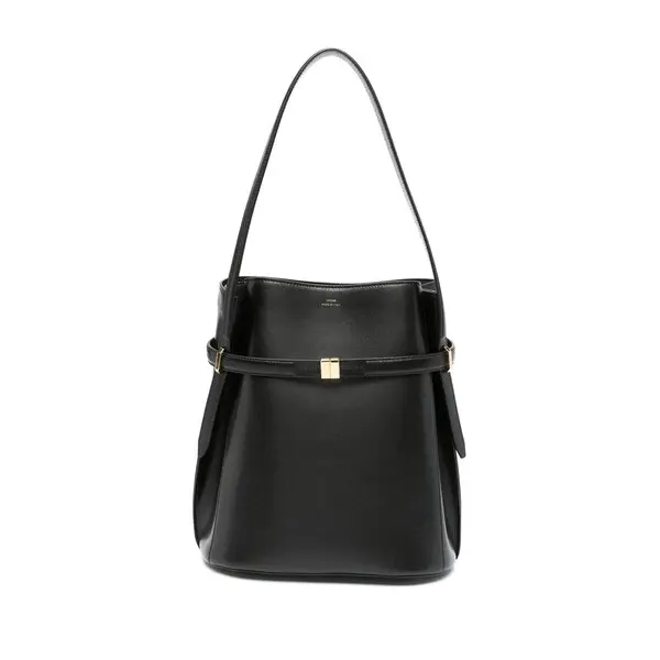 TOTEME Calf Leather Bucket Bag - Black
