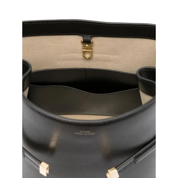TOTEME Calf Leather Bucket Bag - Black