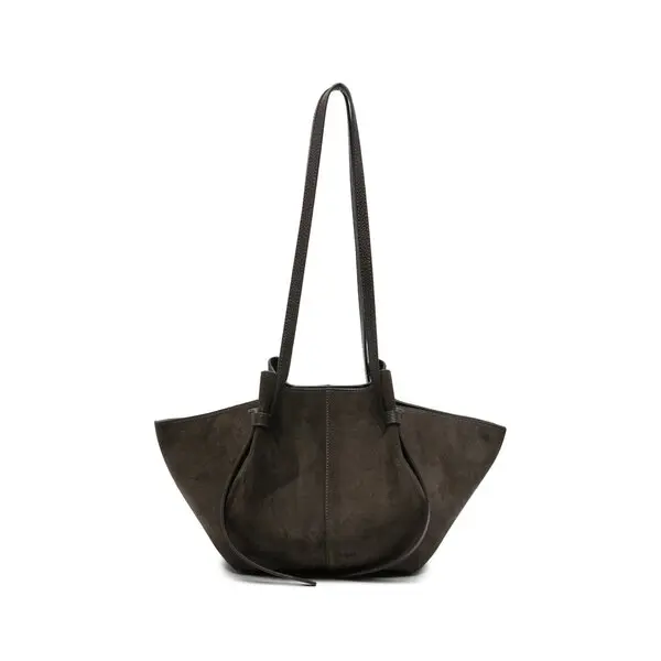 Yuzefi Suede Shoulder Bag With Tie Detail - Brown