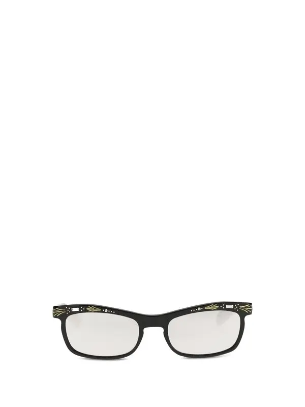 Valentino Garavani Rectangular Acetate Sunglasses With Crystal Embellishments - Black