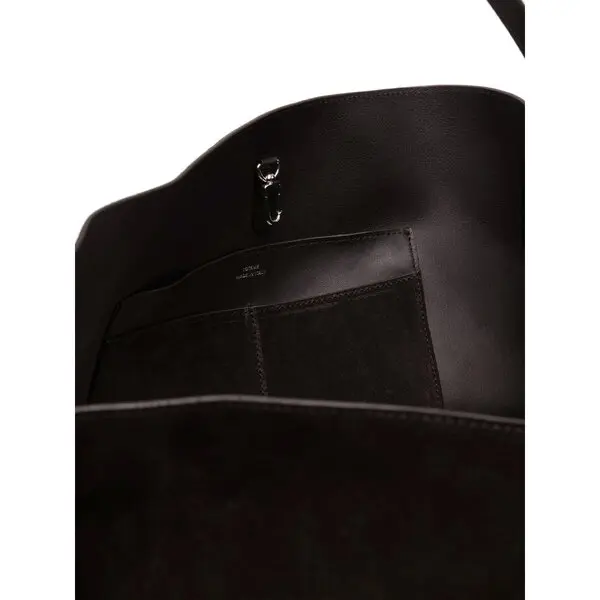 TOTEME Espresso Brown Suede Tote Bag - Black