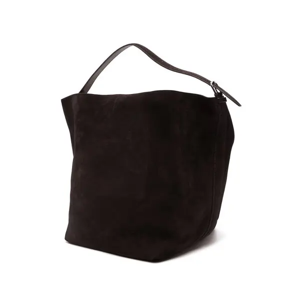 TOTEME Espresso Brown Suede Tote Bag - Black