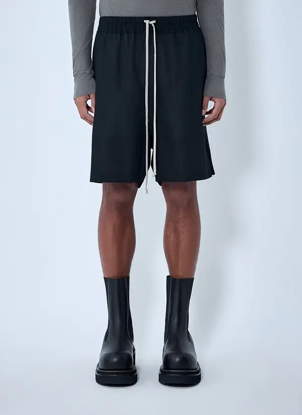 Rick Owens Relaxed Fit Drawstring Wool Shorts