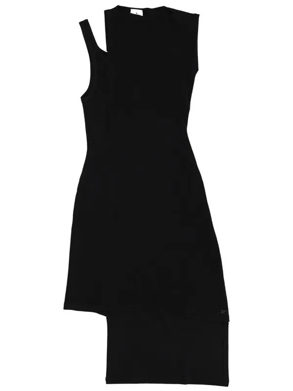 COURREGES Ribbed Asymmetrical Dress - Black