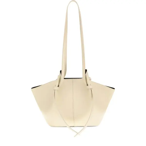 Yuzefi Neutrals Tote Bag With Top Handle And Knotted Detail - Cream