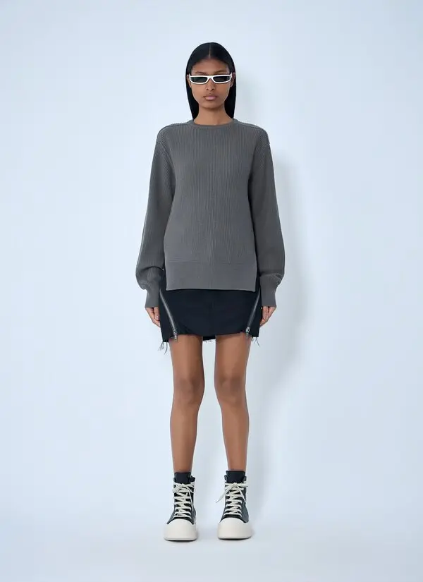 Rick Owens Ribbed Knit Crewneck Sweater