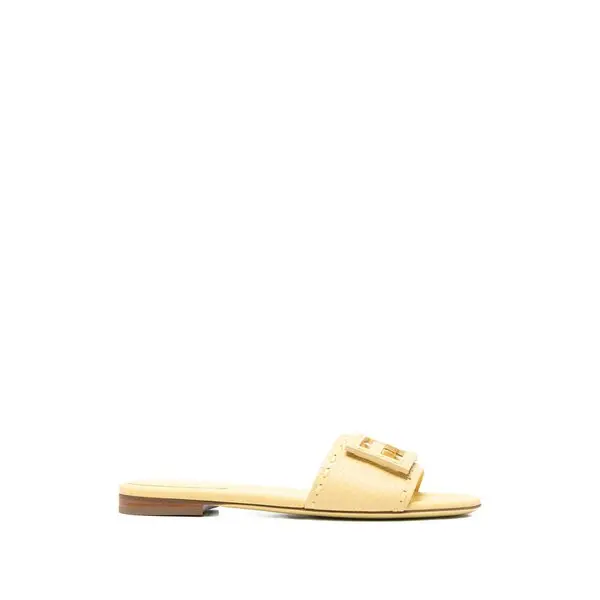 Fendi Ff Logo Open Toe Slip-on Flat Sandals