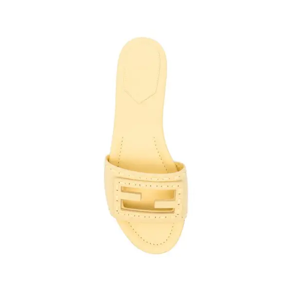 Fendi Ff Logo Open Toe Slip-on Flat Sandals